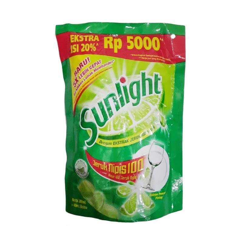 Jual SUNLIGHT Lime Cairan Pencuci Piring [210 mL/ Pouch] di Seller TOKO ...