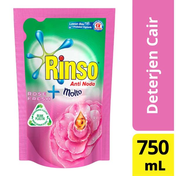 Jual Rinso Molto Deterjen Cair Rose Fresh 750Ml - Liquid Detergent ...