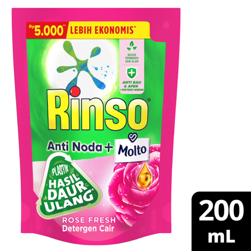 Promo Rinso Molto Detergen Cair Konsentrat Rose Fresh Kemasan Hasil ...