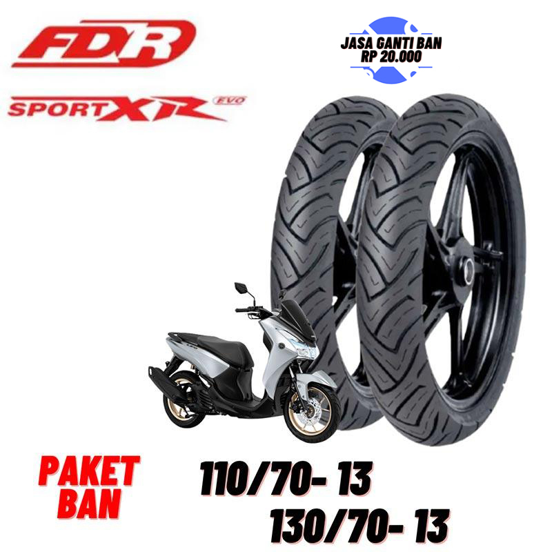 Promo Paket Ban Fdr Sport Xr Evo [110/70 - 13] [130/70 - 13] Ban Motor Matic Ban Depan Dan ...