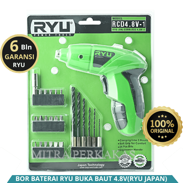 Promo Mesin Bor Obeng Baterai 4.8 V Cordless Screwdriver Tekiro Ryu 4 ...