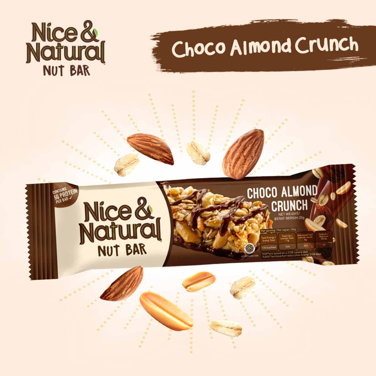 Jual Nice & Natural Nut Bar Choco Almond Crunch [30 G] Di Seller Urc ...