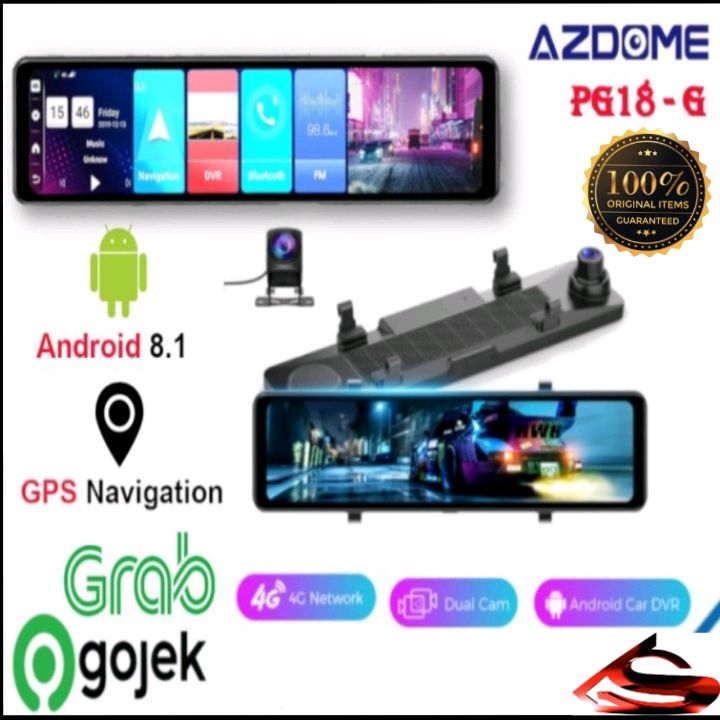 Jual Azdome Pg18-g Cermin Mobil Dash Cam 124g Full Hd 1080p Dvr Android ...