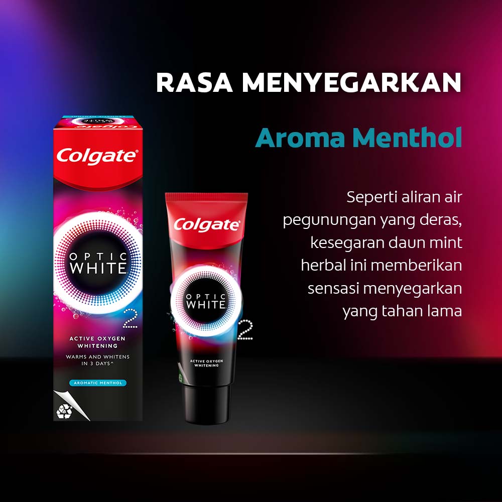 Promo Colgate Optic White O2 Aromatic Menthol Toothpaste [85g] Diskon ...