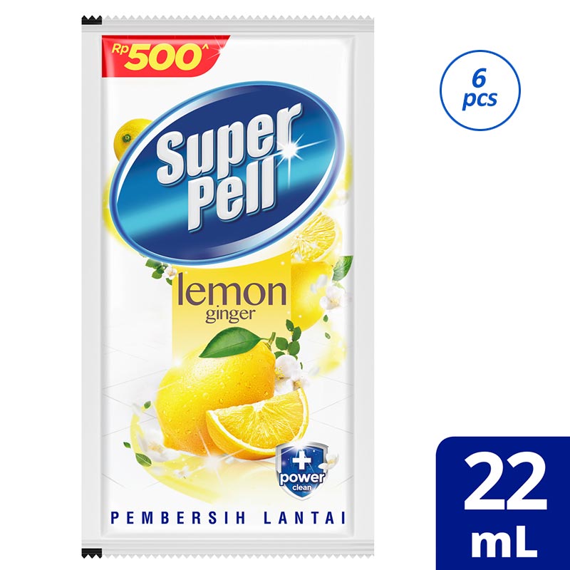 Jual SUPER PELL Lemon Ginger Pembersih Lantai [22 mL] Isi 6 Pcs di ...