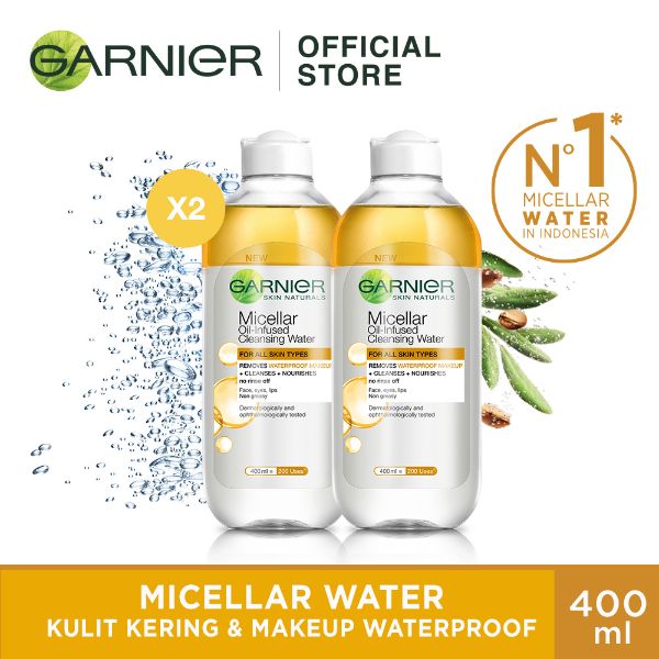 Promo Garnier Micellar Oil-Infused Cleansing Water Bi-Phase [400 mL/ 2 ...