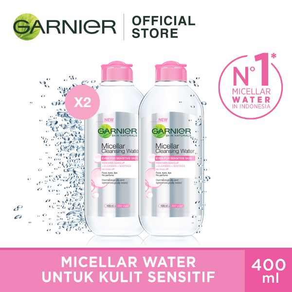 Promo Garnier Micellar Water Pink [400 mL/ 2 pcs] di Seller Garnier ...