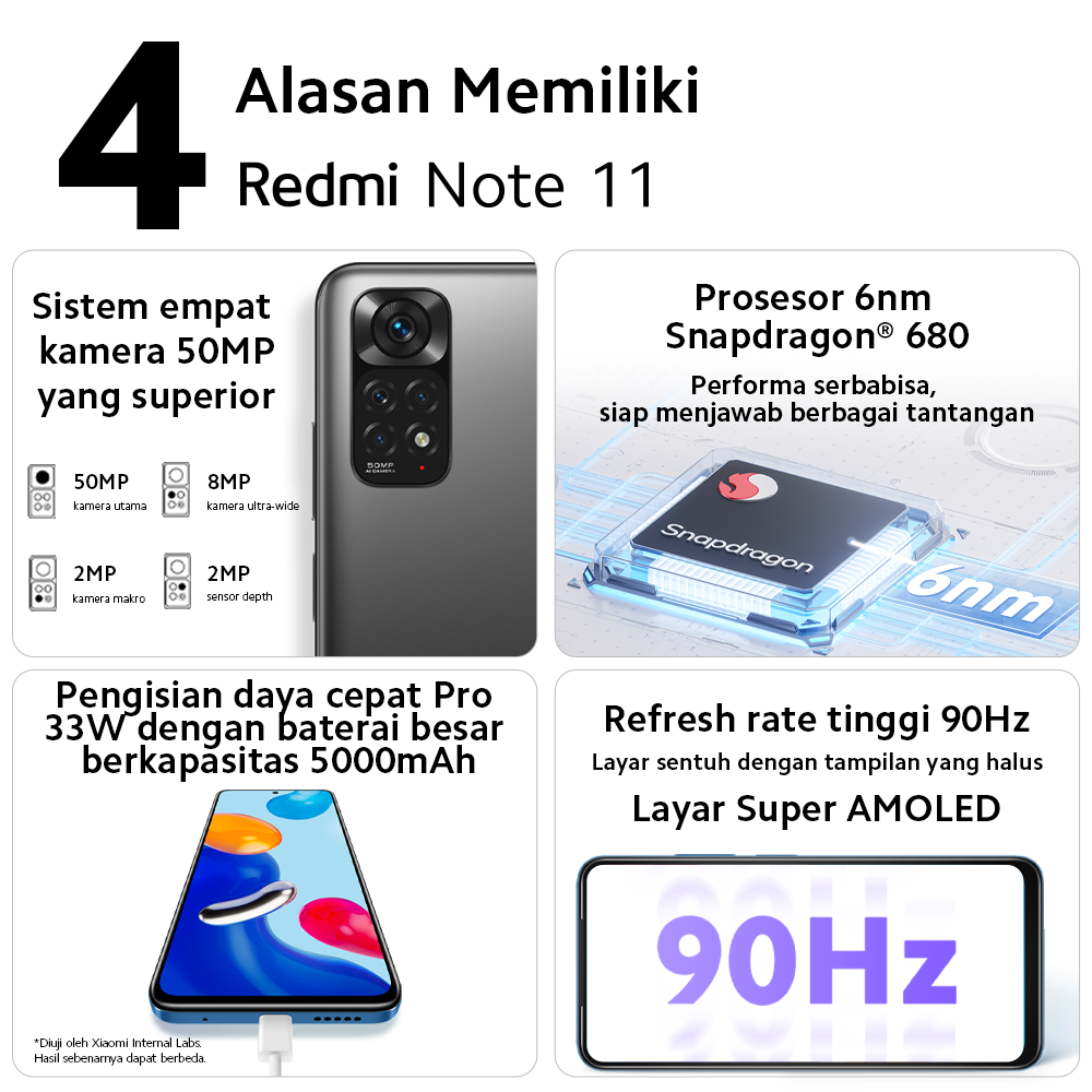 Jual Xiaomi Official Redmi Note 11 (4/128gb) Snapdragon® 680 50mp Ai ...