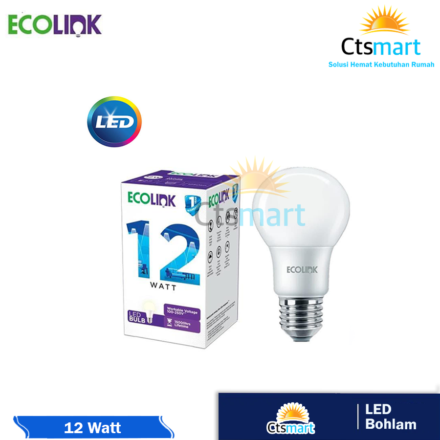 Promo Lampu LED ECOLINK 12W 12 W 12 Watt 12Watt Putih / Coool Daylight ...