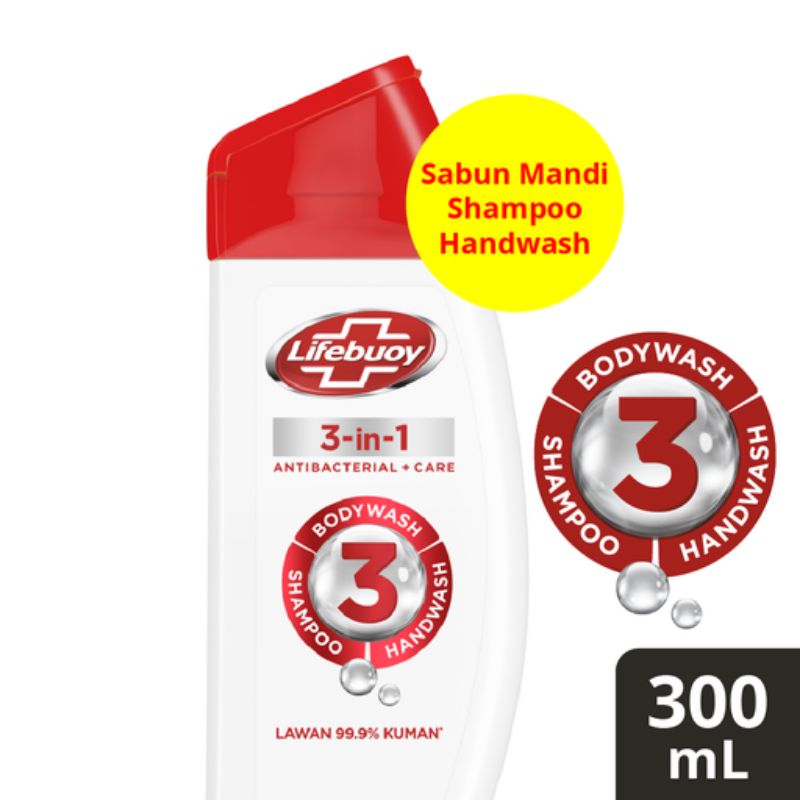 Promo Lifebuoy 3-in-1 Antibacterial Body Wash, Shampoo And Handwash ...