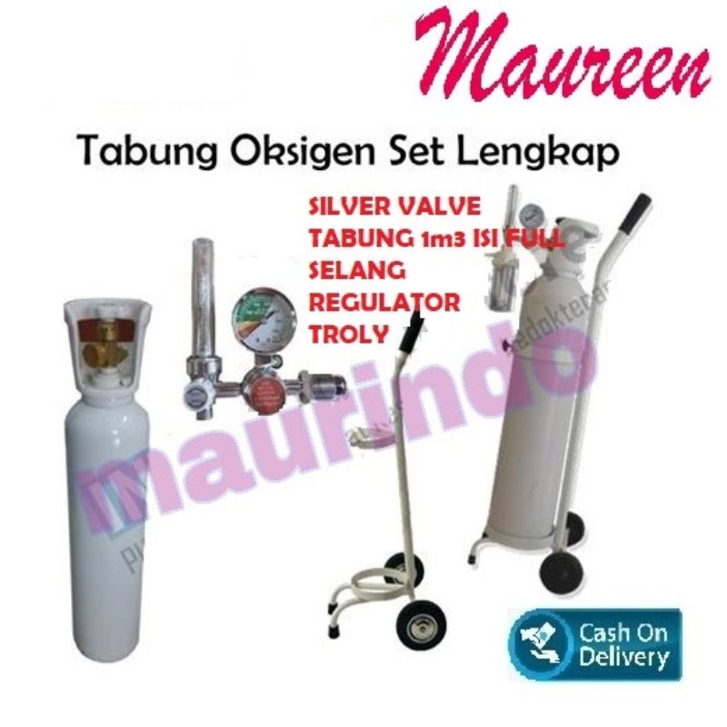 Promo ♏ Tabung Oksigen 1m3 Komplit Troly dan Regulator Set Lengkap Diskon 2% di Seller Maureen ...