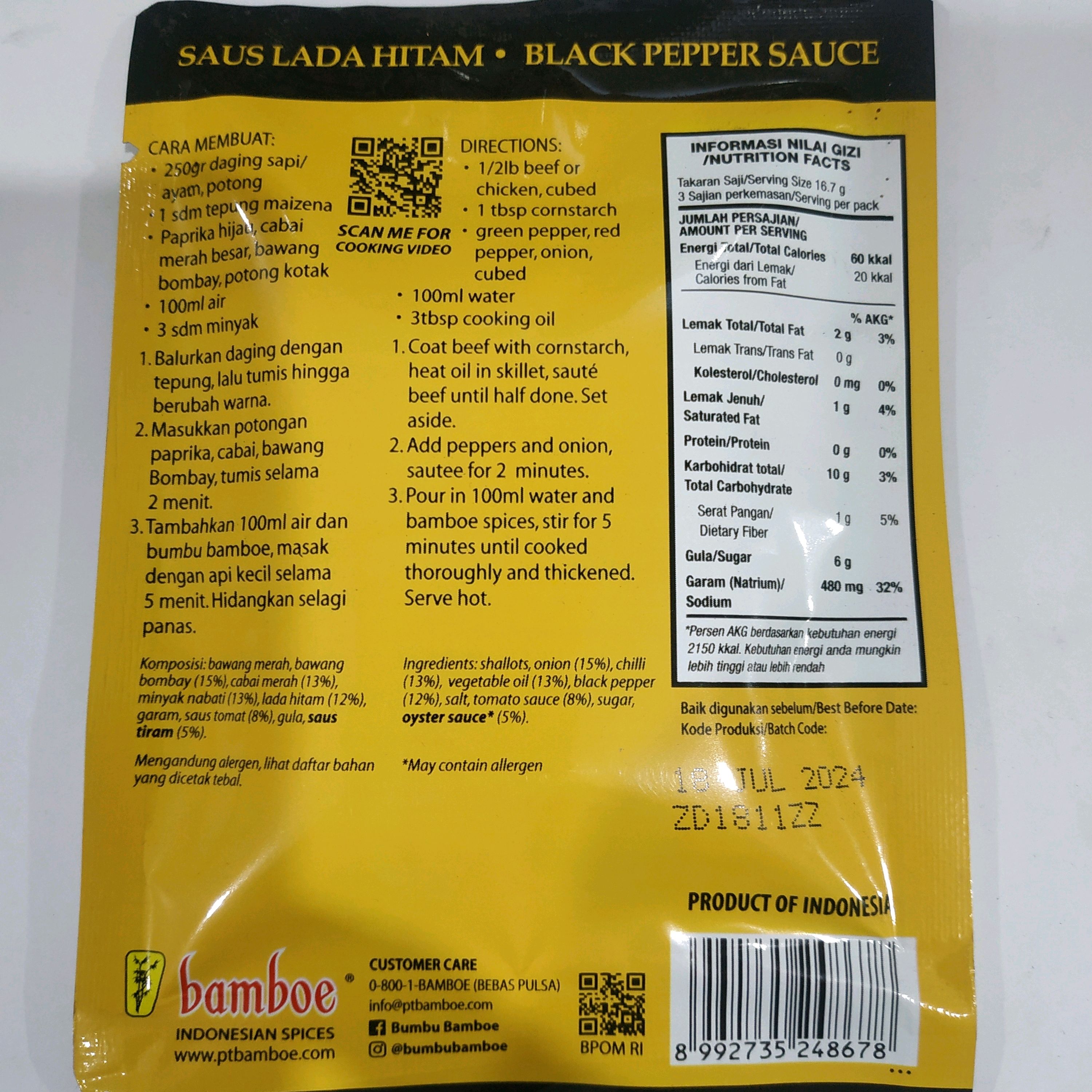 Jual Bamboe Asia Lada Hitam Bumbu Instant [50 G] Di Seller Rupa Sembako ...