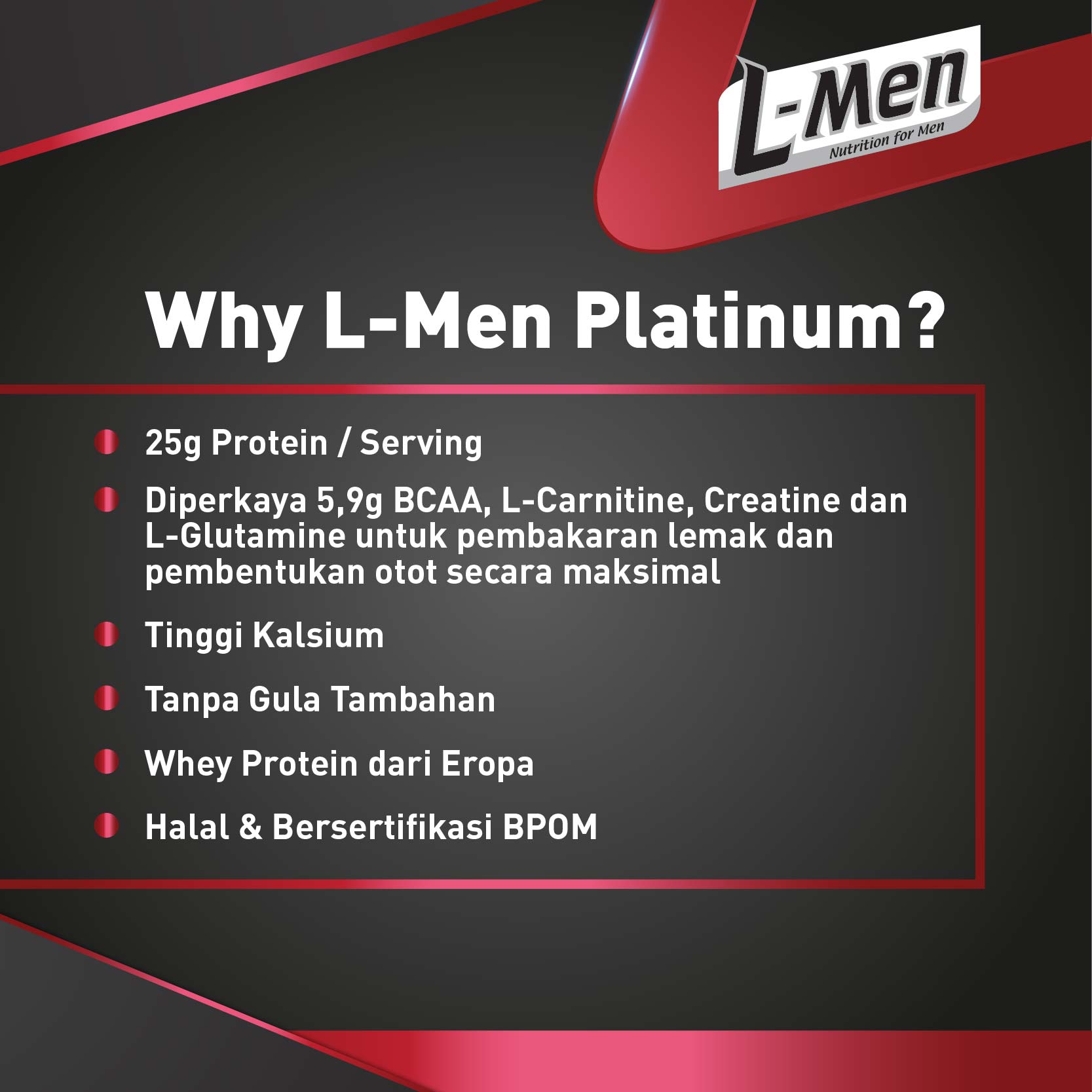 Promo L-men Platinum Choco Latte 800g (25g Protein / Serving ...