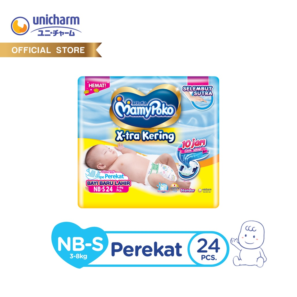Promo MamyPoko Tape X-tra Kering Popok Perekat NB-S 24 Diskon 38% di ...