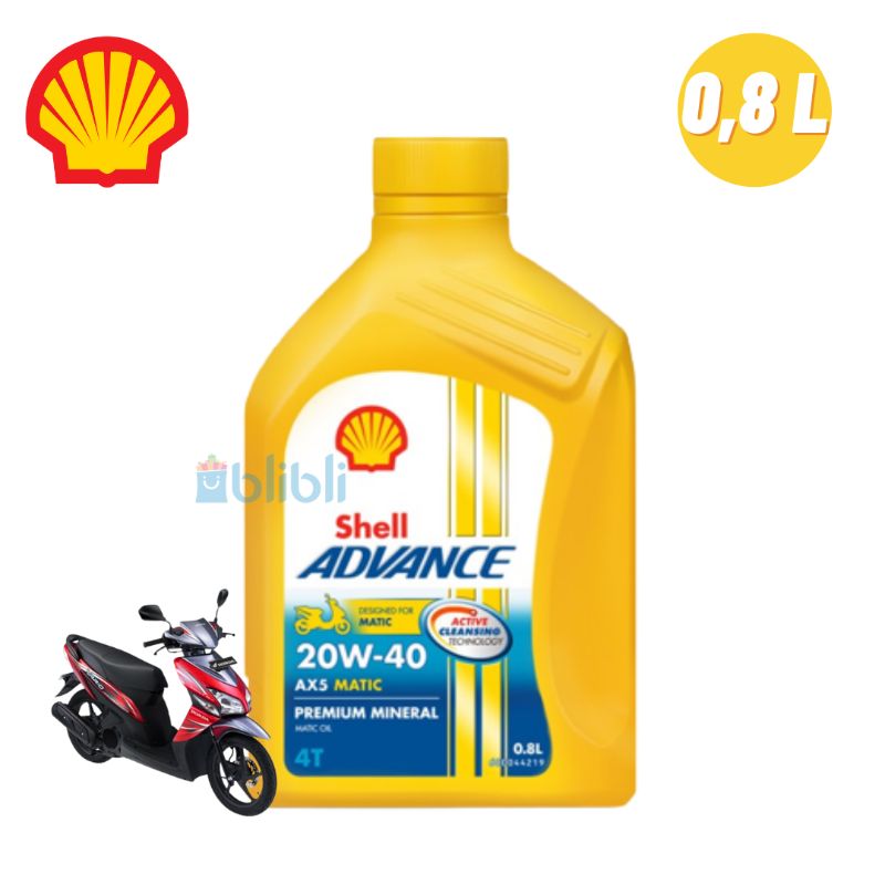 Jual Shell Advance AX5 Scooter 20W40 [0.8L] Oli Shell Motor Shell Honda ...