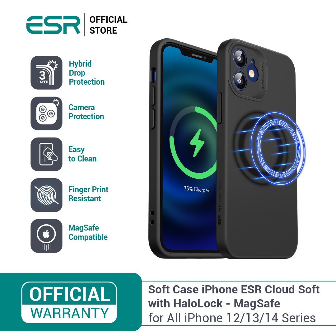 Jual Soft Case iPhone Esr Cloud Soft With Halolock - MagSafe - iPhone ...