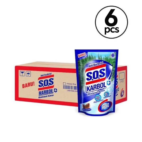 Jual SOS Karbol Wangi 375ml Classic Pine karton isi 6 pcs [375g/6 pcs ...