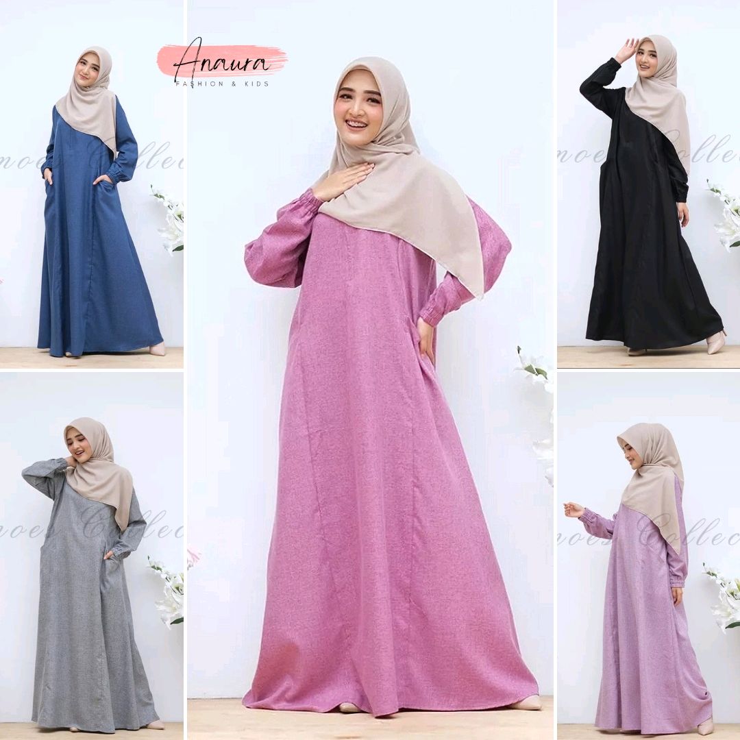 Promo Gamis Polos Wanita Dress Mikaila Katun Madinah Dijamin Tebal dan ...