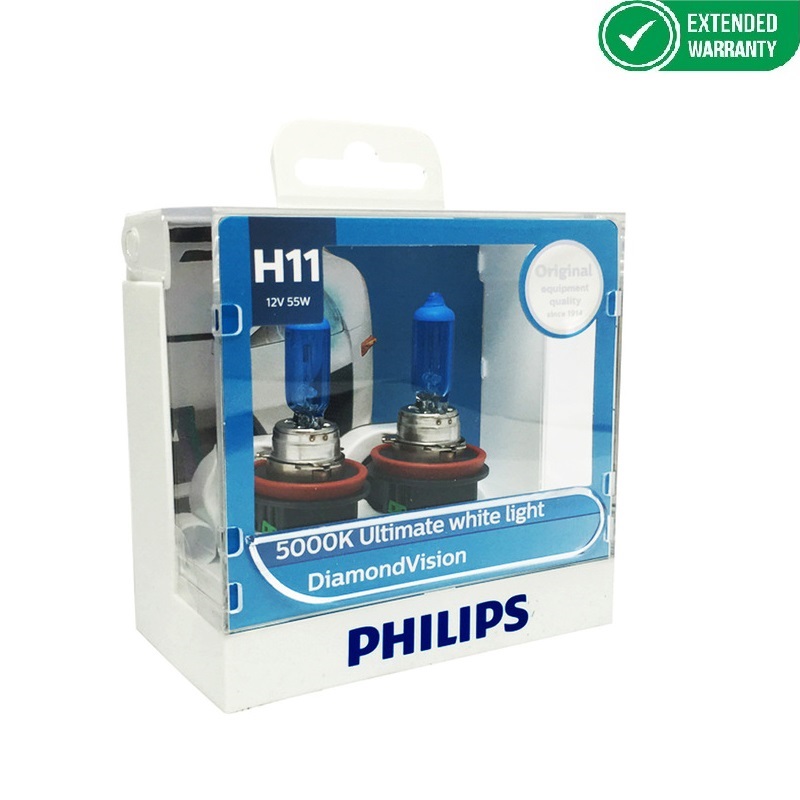 Jual Philips Diamond Vision 5000K H11 Bohlam Lampu Mobil Putih di ...