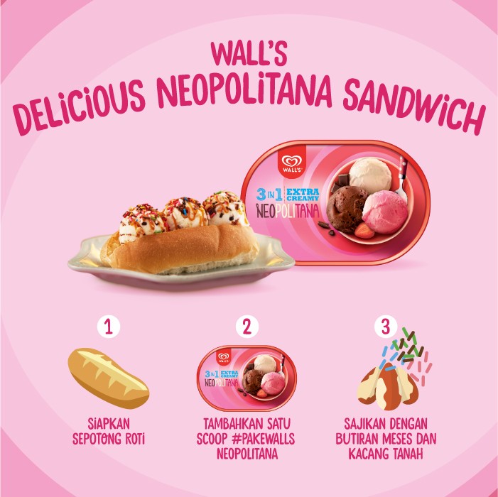 Promo Jakarta - Wall's Ice Cream Neopolitana Extra Creamy [350 Ml ...
