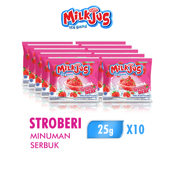 Promo Milkjus Ice Blend Minuman Serbuk Rasa Stroberi [25 g x 10 sachet ...