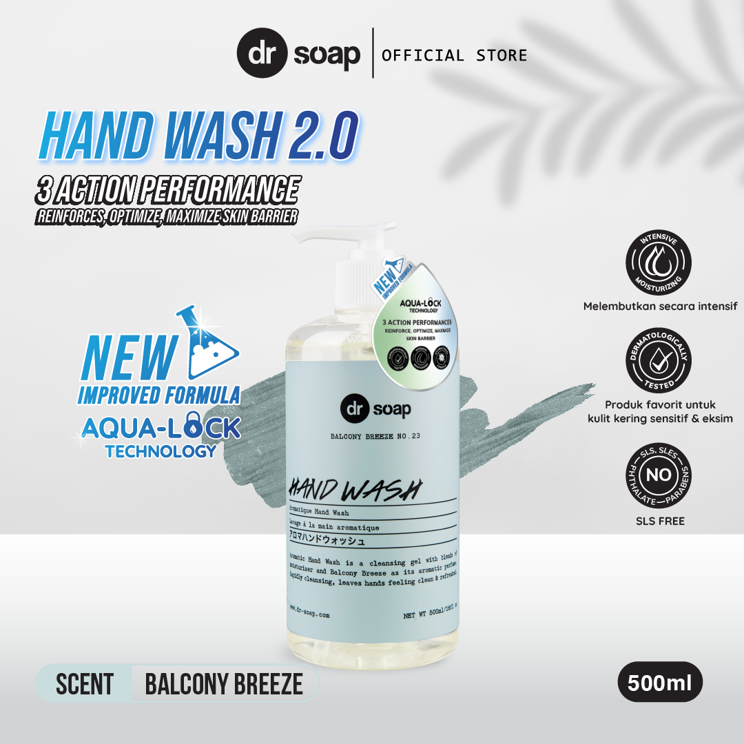 Promo [NEW FORMULA] dr soap Balcony Breeze Hand Wash [500 mL] Diskon 5% ...
