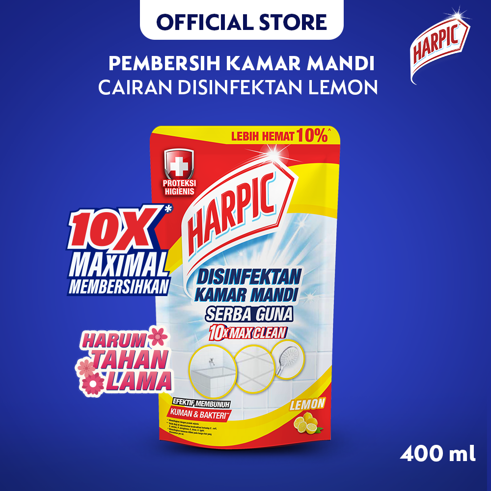 Promo Harpic Bathroom Lime Pouch 400 ml - Pembersih Permukaan Kamar ...