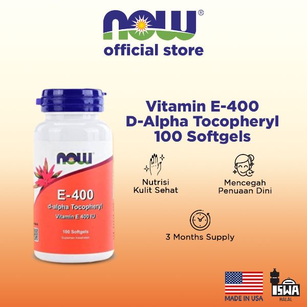 Promo Now Vitamin E-400 Da [100 Softgels] Diskon 15% Di Seller Now ...
