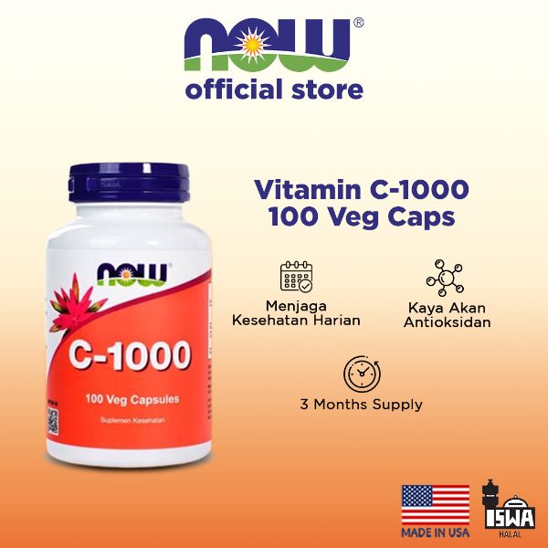Promo NOW Vitamin C-1000 [100 Veg Caps] Diskon 6% di Seller NOW Foods ...