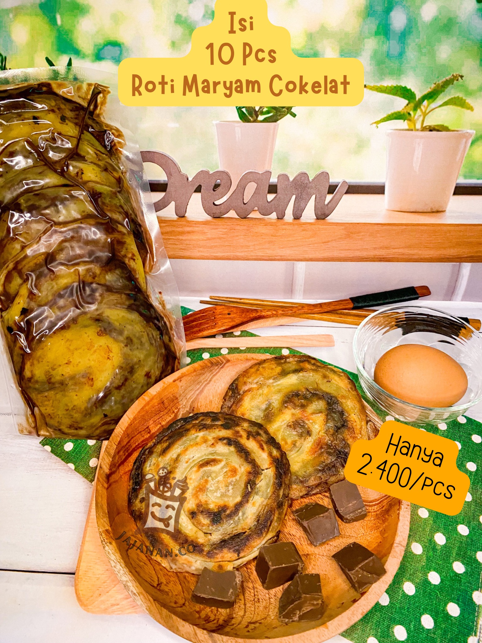 Jual JAJANAN MURAH FROZEN ROTI MARYAM / ROTI CANE COKELAT 10 PCS ...