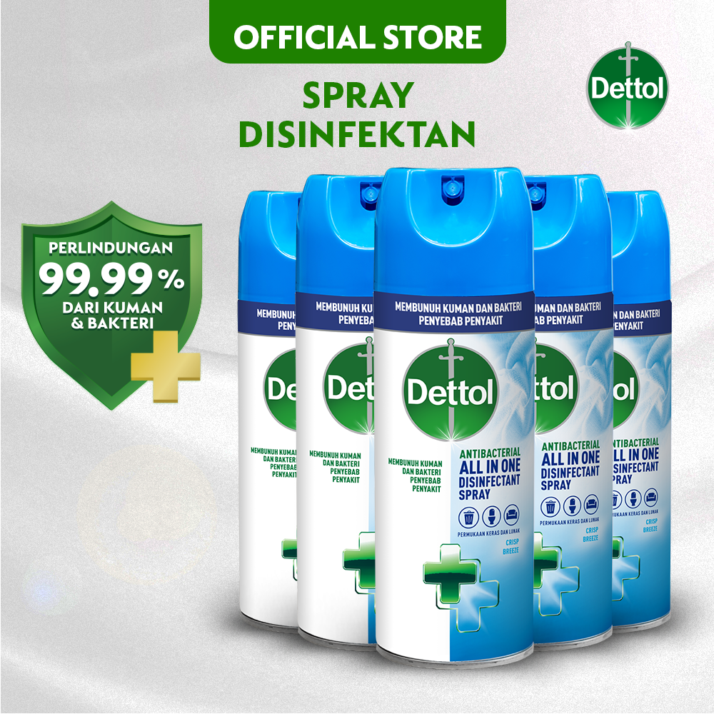 Jual Dettol Crisp Breeze Disinfectant Spray [450 mL / 5 pcs] - di ...