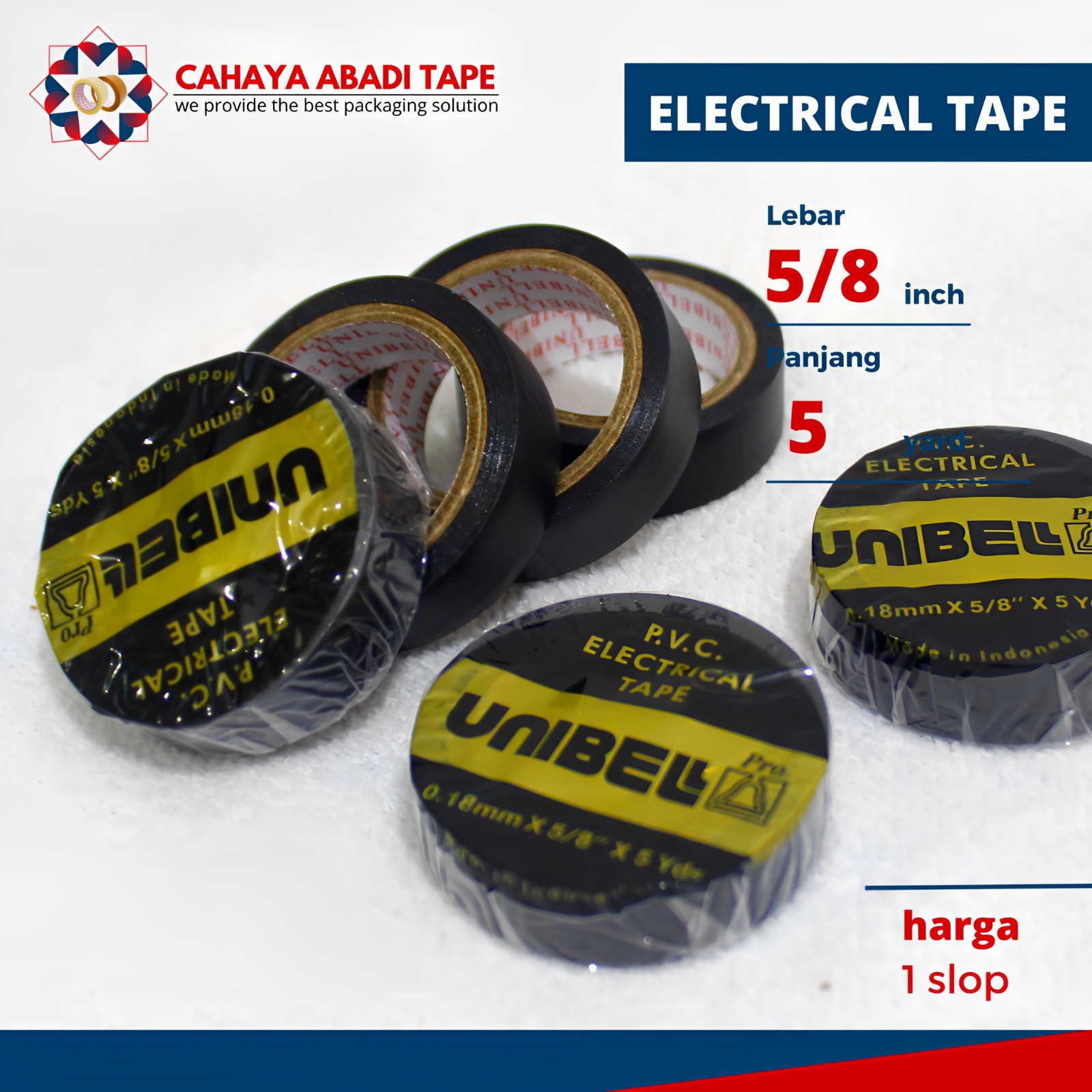 Jual UNIBEL PVC/ISOLASI KABEL PER SLOP di Seller CAHAYA ABADI TAPE ...