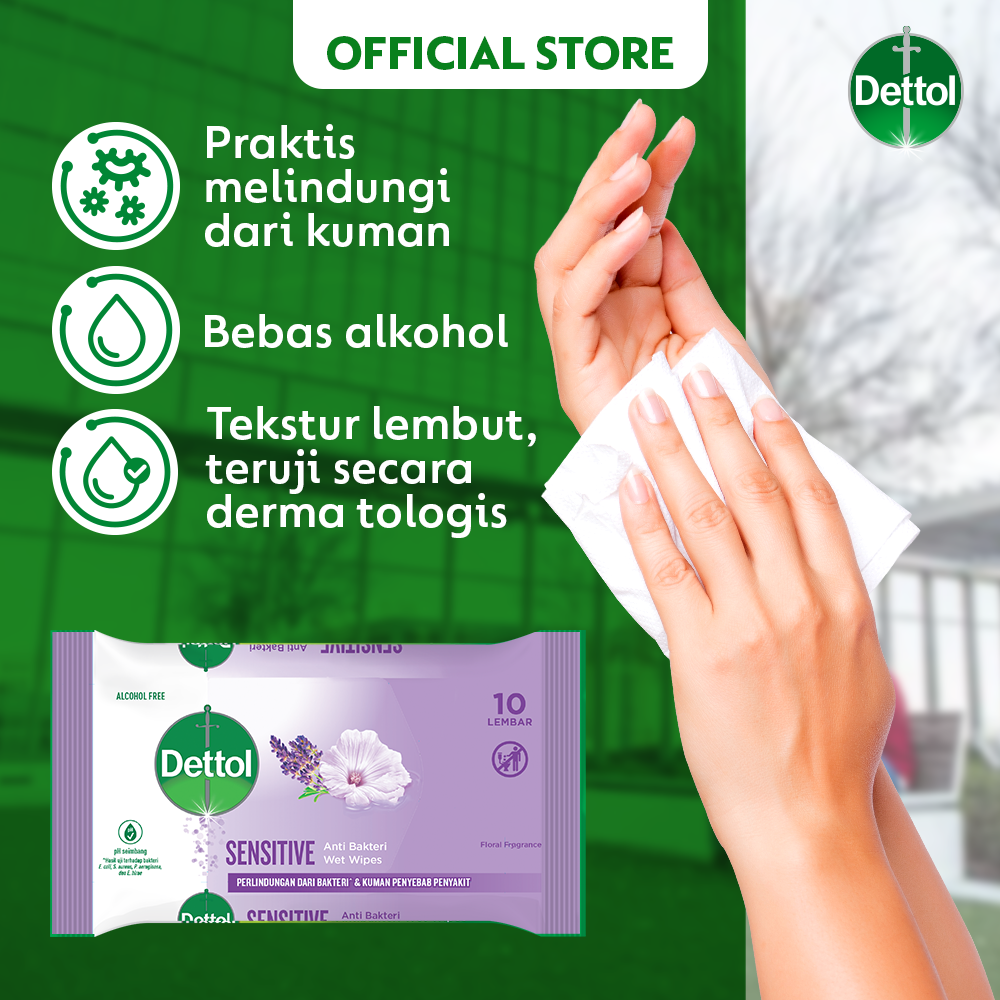 Jual Buy 2 Get 1 - Dettol Sensitive Wipes Tissue Basah [50 Sheets / 2 ...