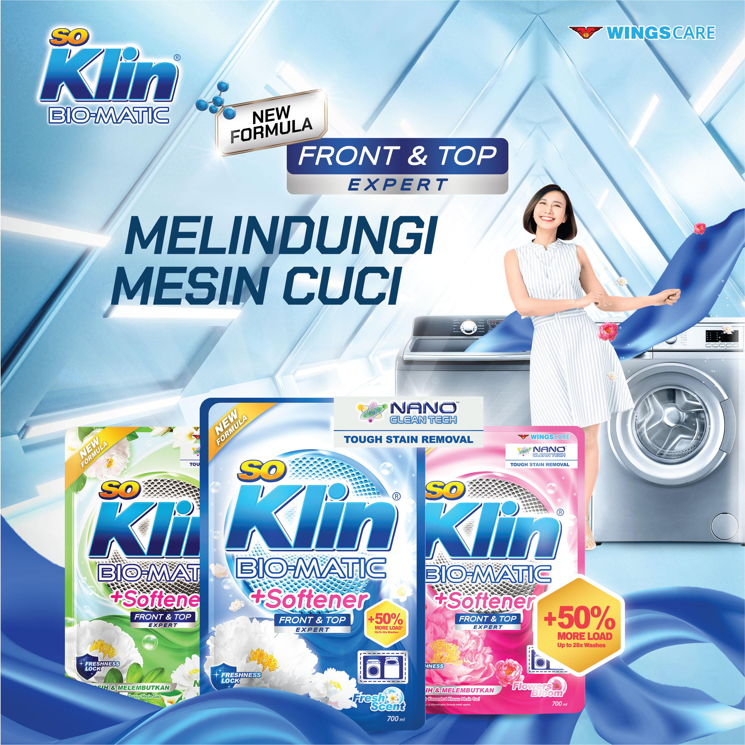 Jual [buy 2 Get 1] - So Klin Bio-matic Softener Liquid Detergent Front ...