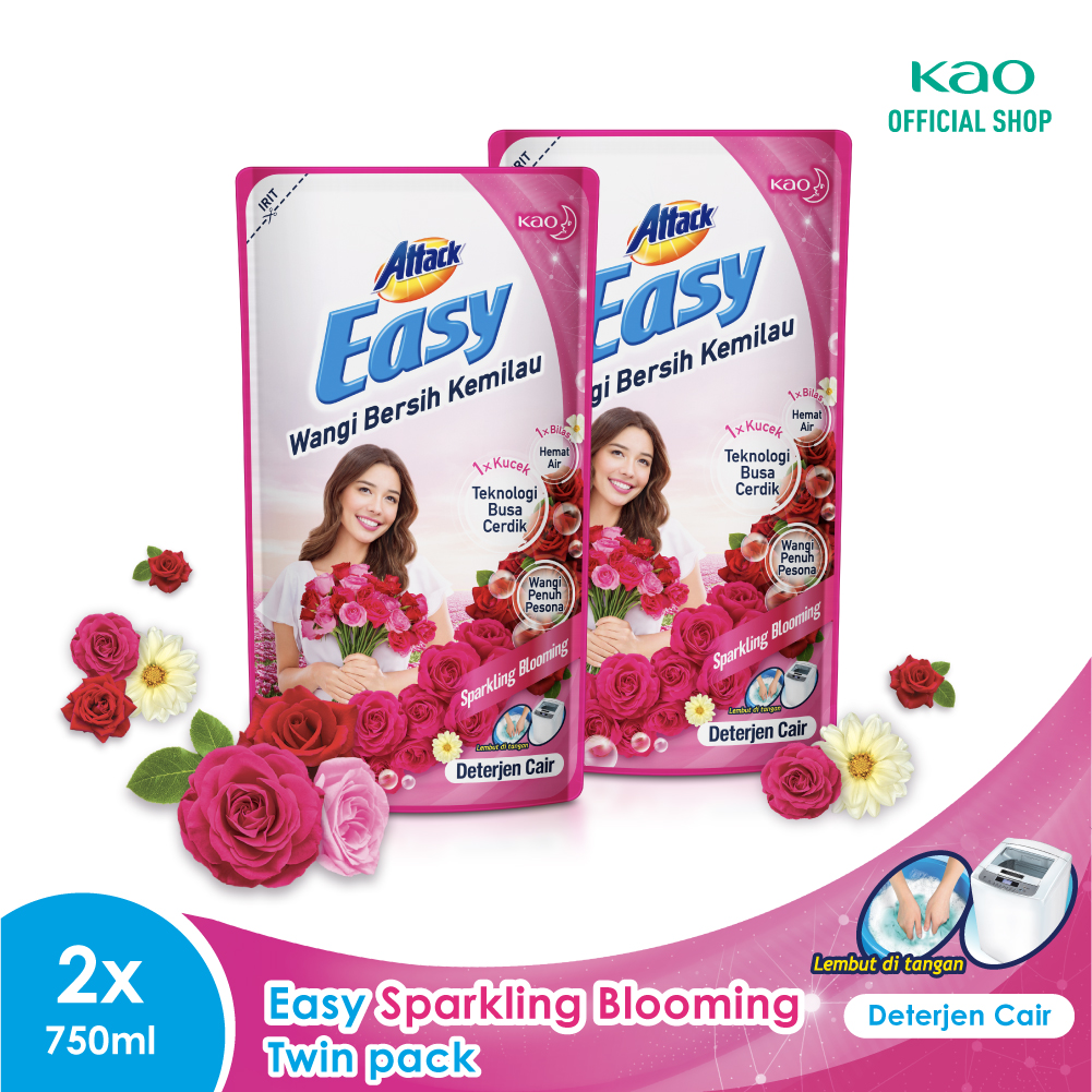 Promo Attack Easy Sparkling Blooming Deterjen Cair [750 mL / 2 pcs] Diskon 17% di Seller KAO ...