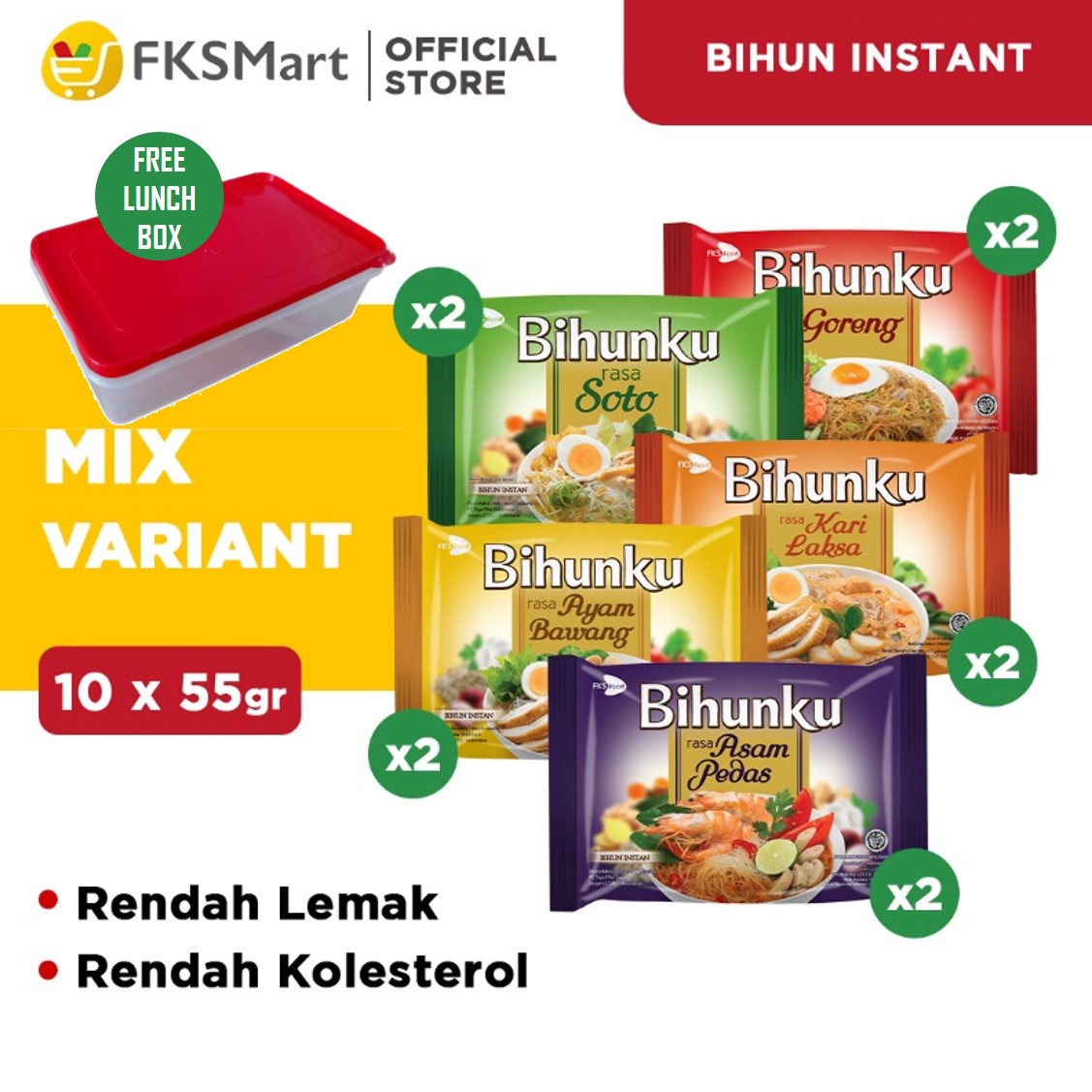 Jual Bihunku Mix Variant Paket isi 10 Free lunch box di Seller FKS Food ...