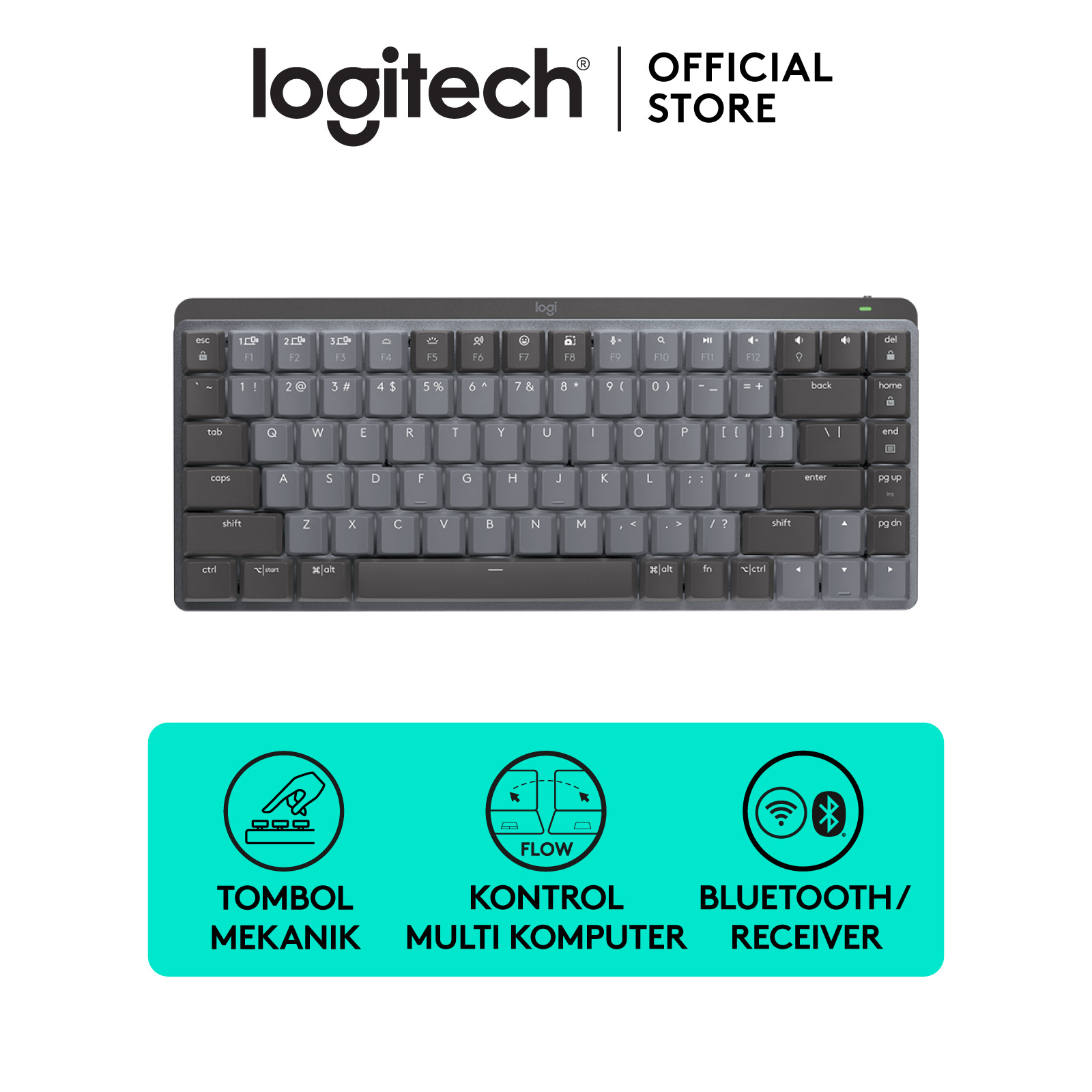 Jual Logitech Mx Mechanical Mini Tactile Keyboard Wireless Bluetooth ...
