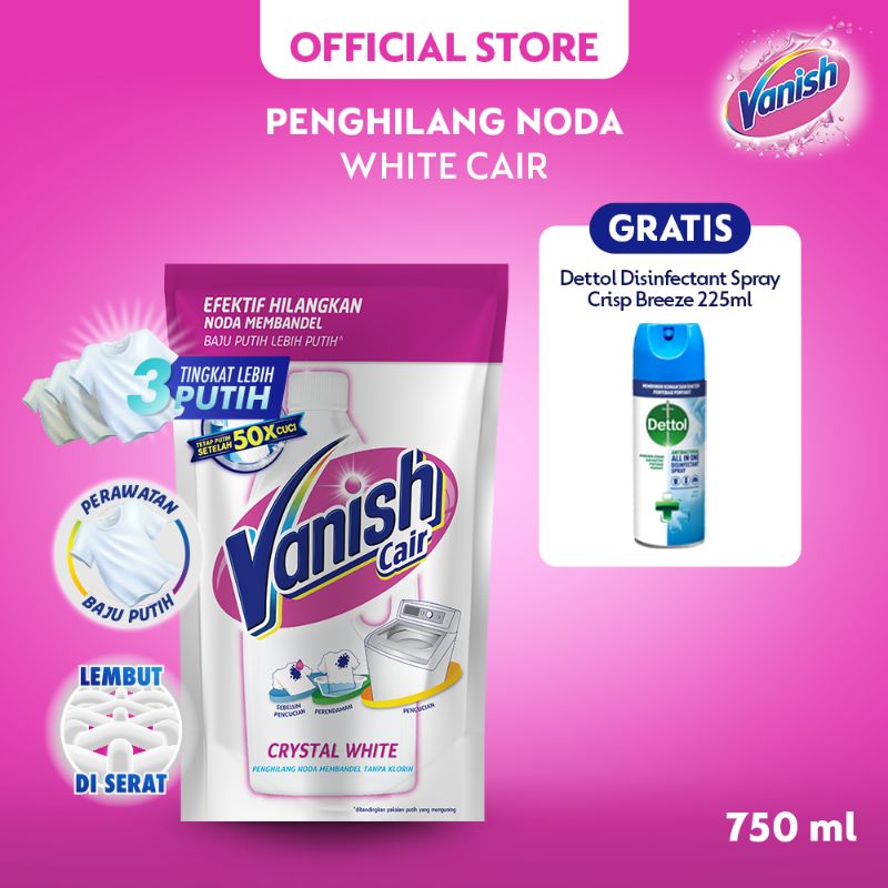 Jual PAKET FREE DDS - VANISH Cair Pouch Penghilang Noda Pembersih Pakaian - White [750 mL ...