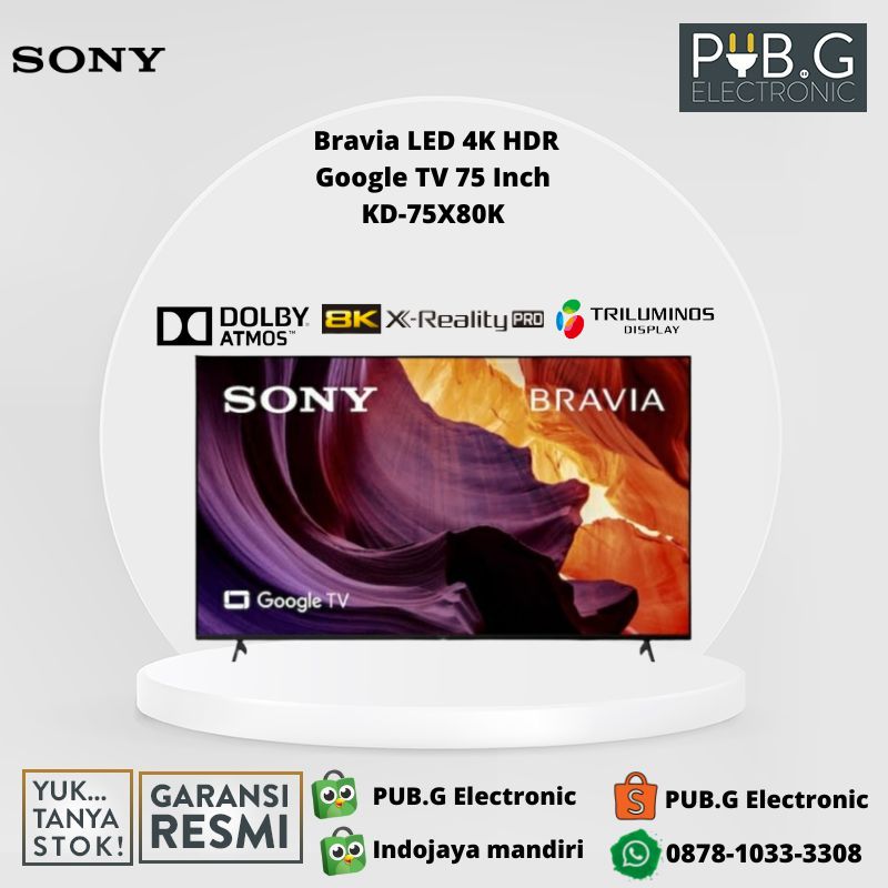 Jual SONY Bravia LED KD-75X80K 4K HDR Google TV 75 Inch di Seller PUB.G ...