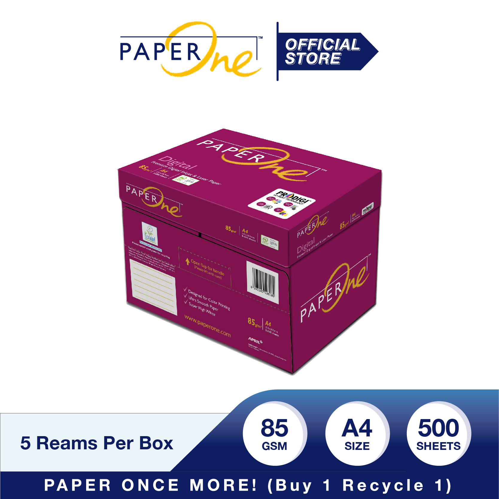 Jual [old Sku] Paperone Kertas A4 85gr Digital 1 Box (2500 Lembar) Kertas Hvs A4 Kertas Fotocopy ...