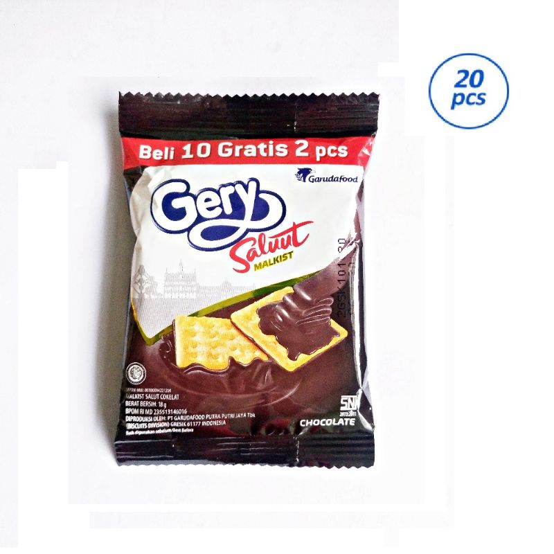 Jual 1 Pack - Gery Saluut Malkist Chocolate Biskuit [20 Pcs] Di Seller ...