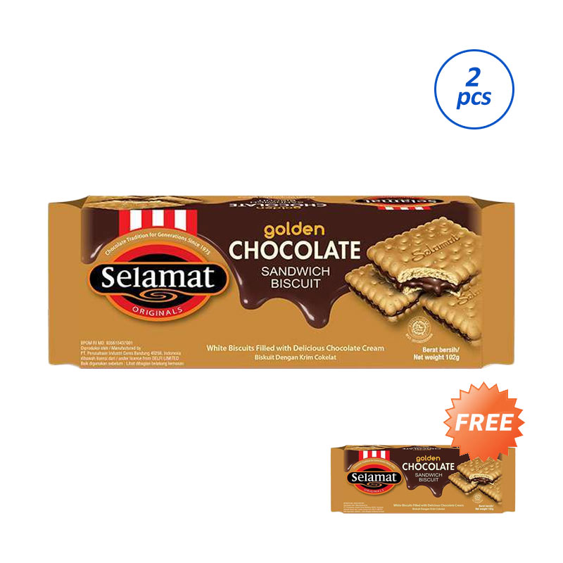 Jual Buy 2 Get 1 Selamat Golden Chocolate Biskuit [102g] di Seller ...