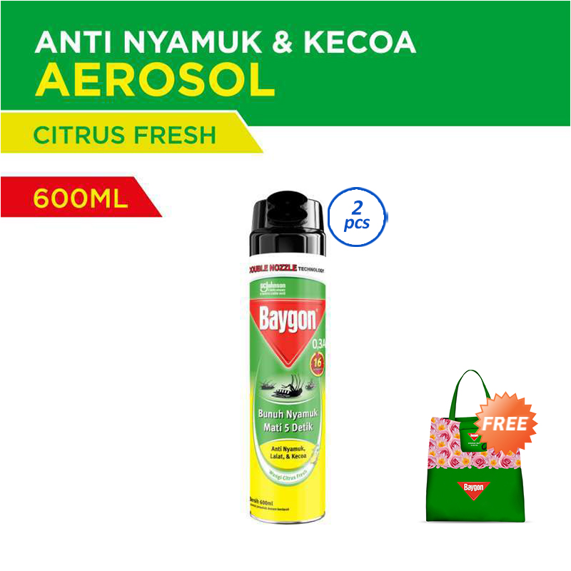 Jual FREE GIFT - Baygon Aerosol Citrus Fresh Cairan Pembasmi Nyamuk dan ...