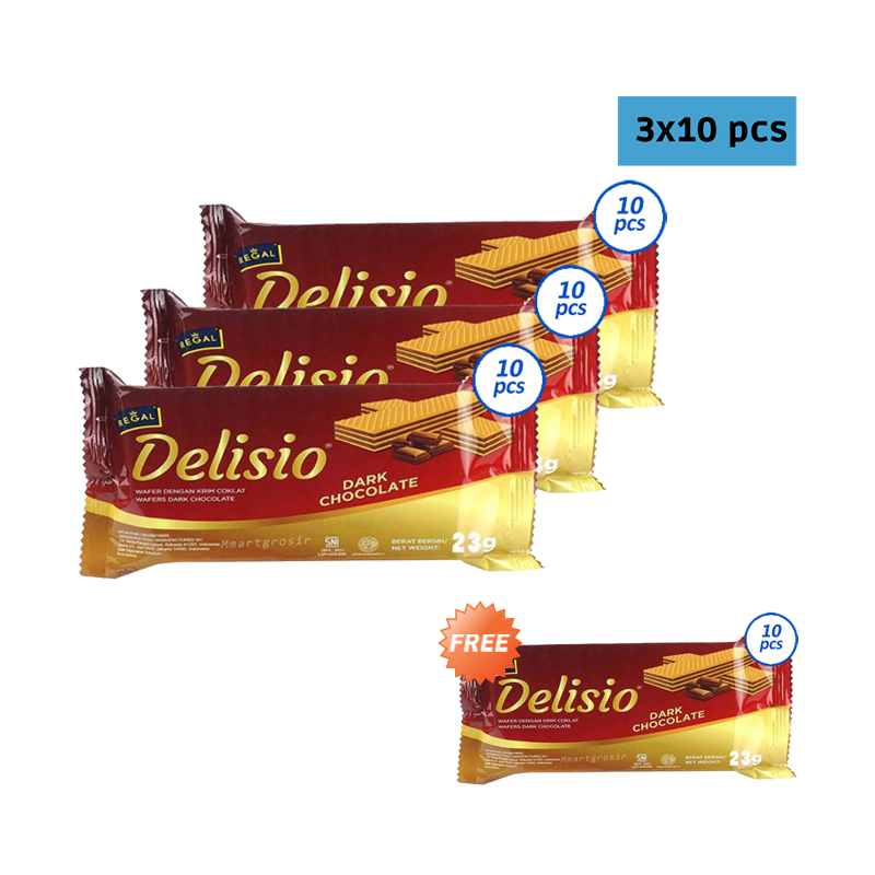 Jual Buy 3 Free 1 REGAL Delisio Wafer Coklat [23 g x 10 Pcs] di Seller ...