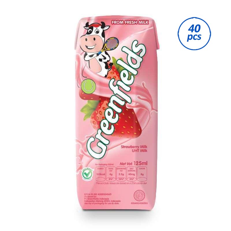 Promo Greenfields UHT Strawberry Minuman Susu [125 mL/40 pcs] Diskon 21% di Seller Greenfields ...