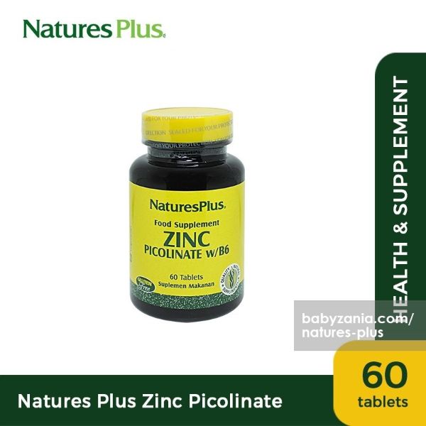 Jual Natures Plus Zinc Picolinate B6 Suplemen Imune Hati - 60 Tablets ...