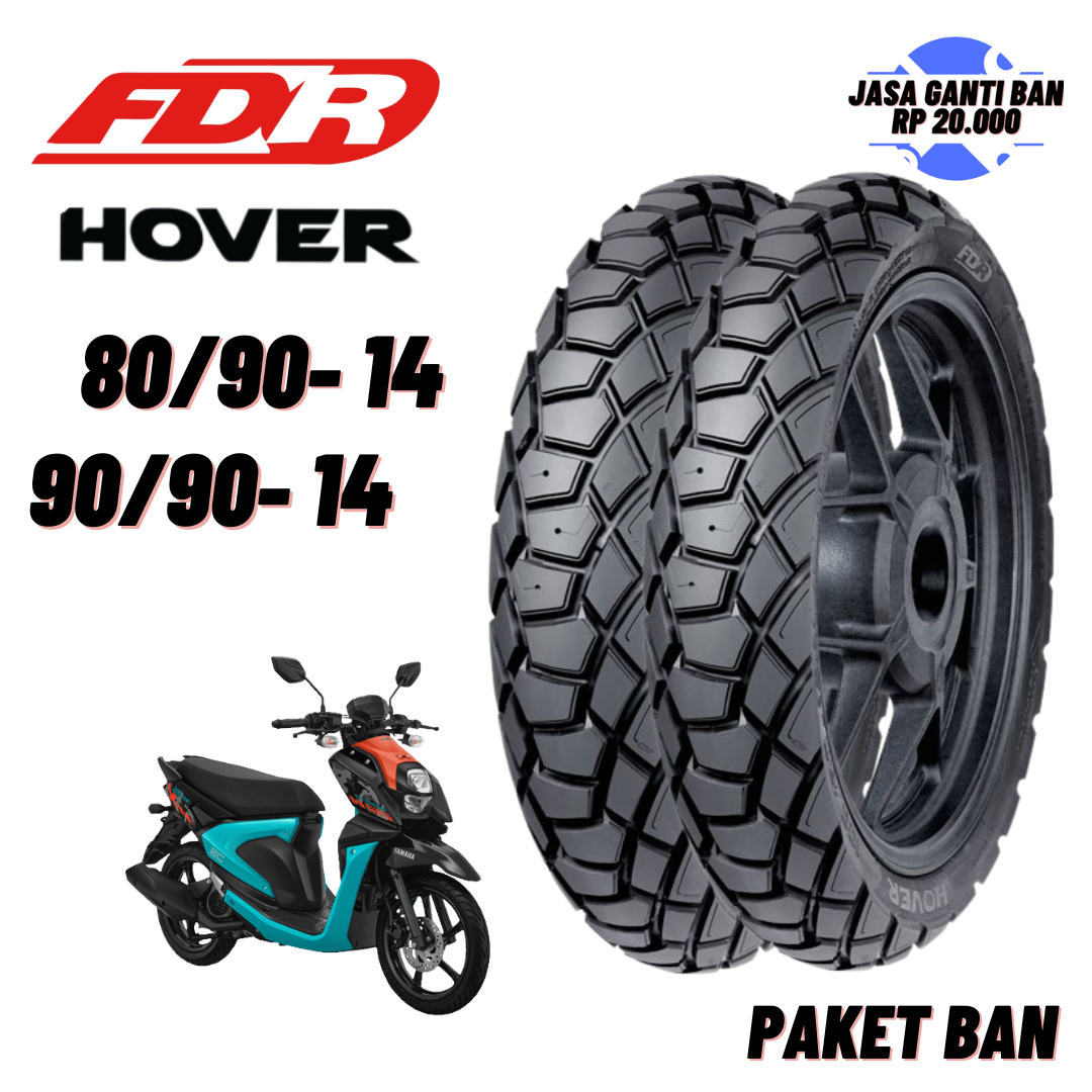 Promo Paket Ban FDR Hover [80/90 - 14] & [90/90 - 14] Ban Motor Matic Tubeless Diskon 23% di ...