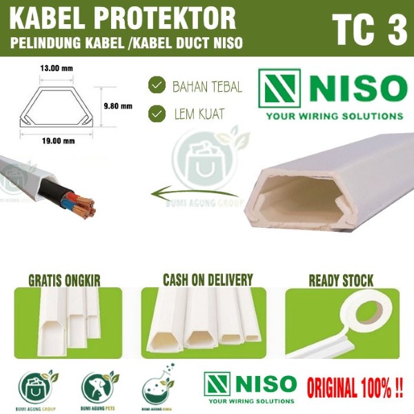 Jual Kabel Protektor Tc3 Niso / Kabel Duct Tc 3 / Pelindung Kabel 1m Di Seller Toko Bumi Agung ...