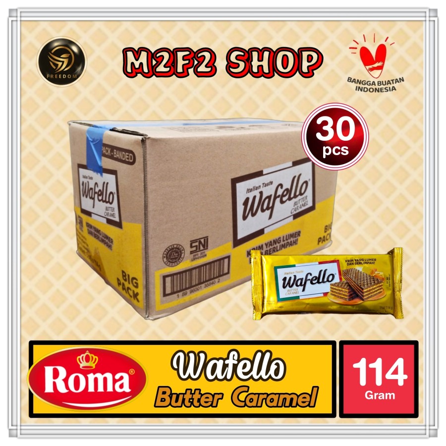 Promo Roma Wafer Wafello Butter Caramel | Krim Karamel - 114 gr ...