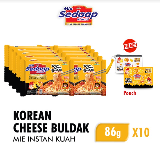 Jual Sedaap Mie Korean Cheese Buldak [10 Pcs X 86 Gr] Free Pouch Di ...